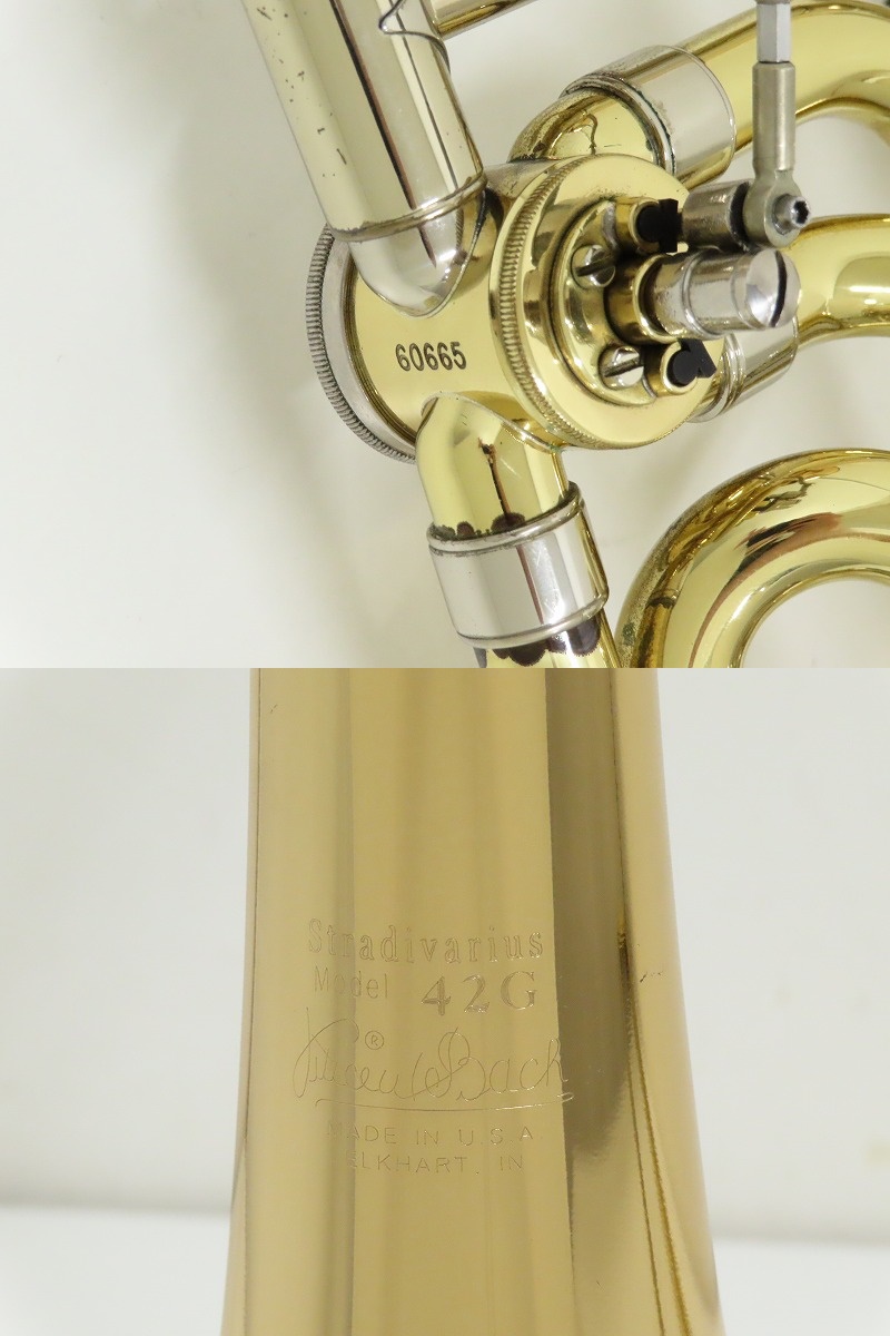Bach Stradivarius 42G テナーバストロンボーン S/N60665 バック 5Gマウスピース/ケース付♪♪ ...